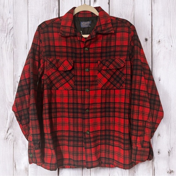 Pendleton | Shirts | 96s Vintage Pendleton 100 Virgin Wool In Red And ...